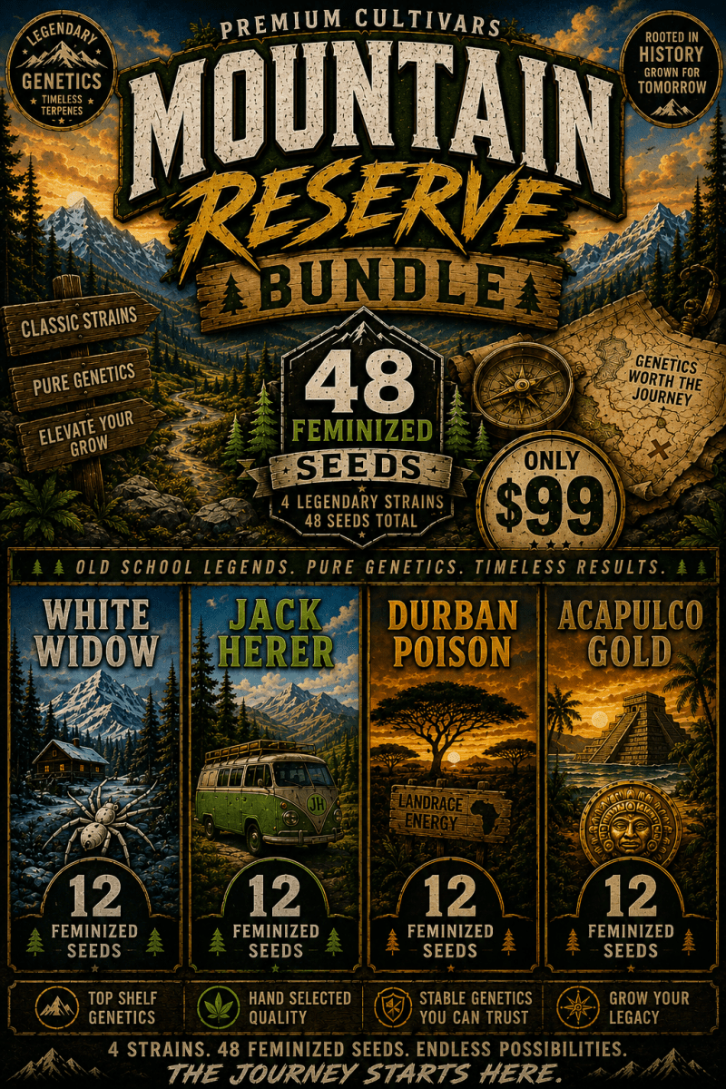 Mountain Reserve Seed Bundle - 4 Strains - 48 Feminized Seeds – Premium ...